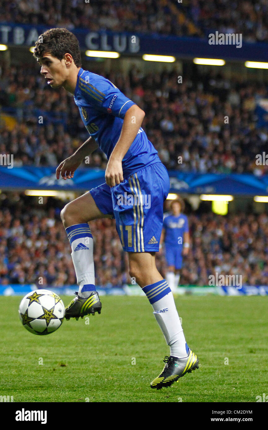 Sep 19th 2012 London, England, Chelsea's Brazilian midfielder Oscar ...