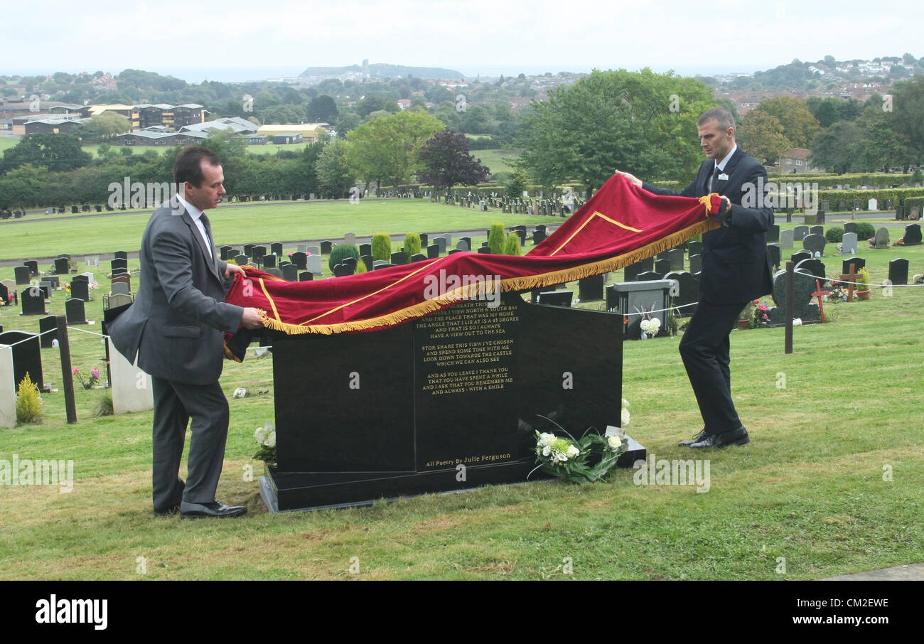 ROBERT MORPHET & DARREN UNSWORTH PREPARING THE HEADSTONE SIR JIMMY ...