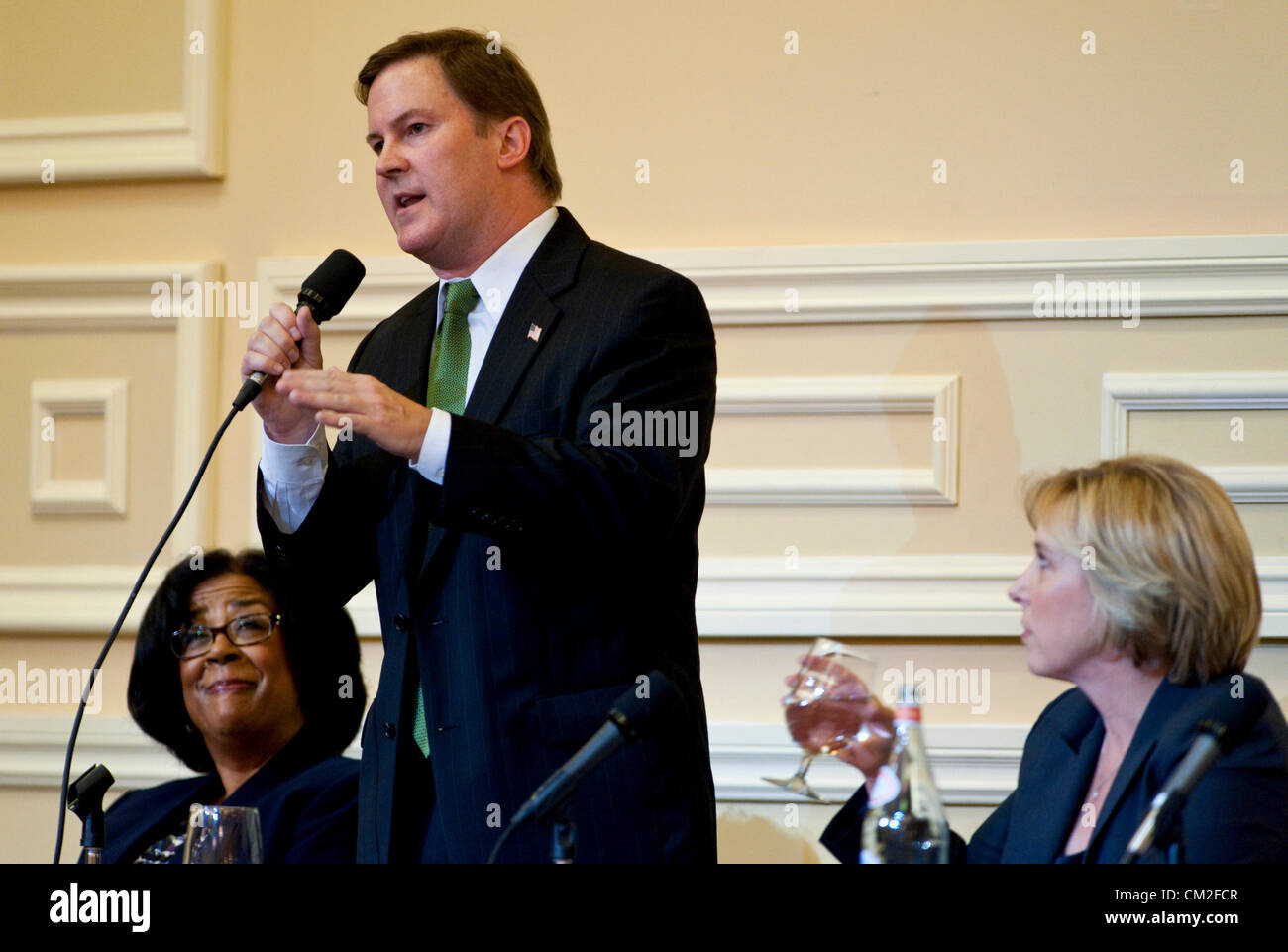 Sept. 19, 2012 - Hollywood, CA, U.S. - KEVIN JAMES responds to a ...