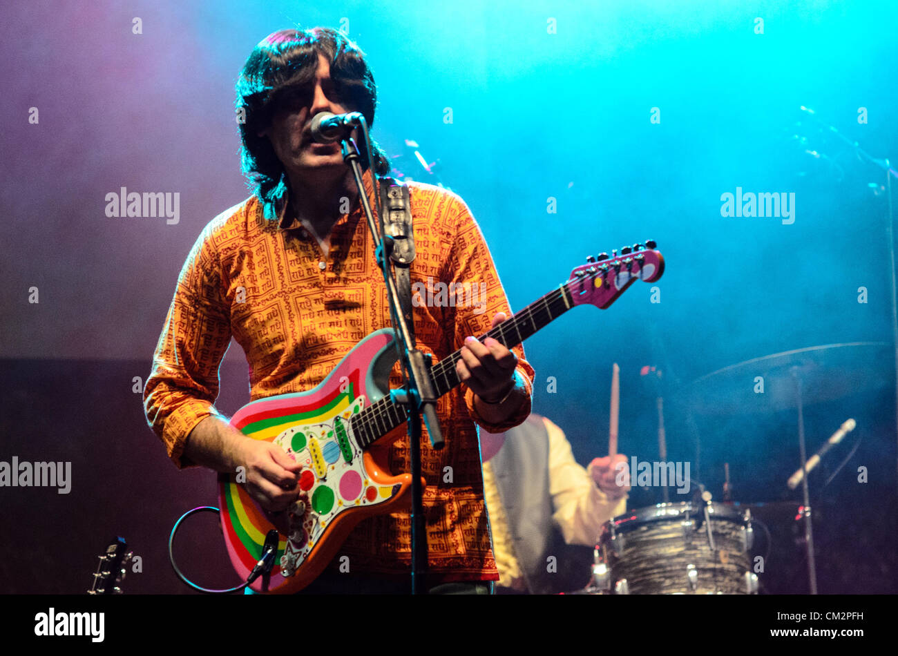 Ferran Corbalan, taking the part of George Harrison in the Beatles ...