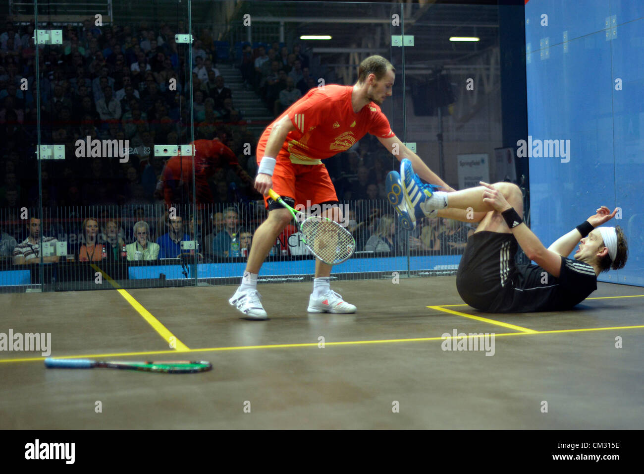 Gregory Gaultier (France) world-ranked number 3 help a fallen James ...