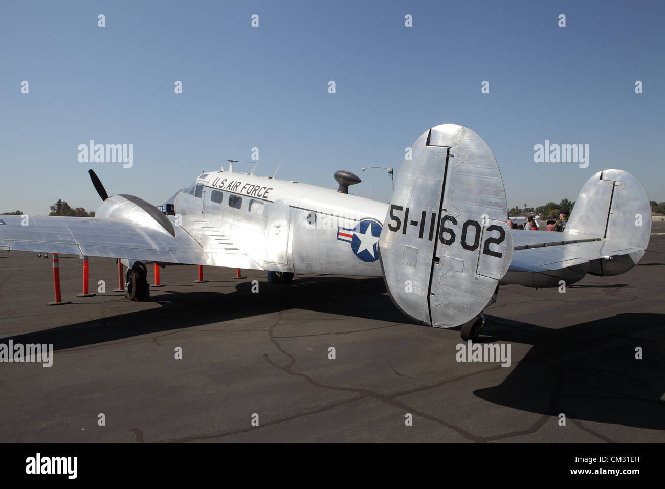 EL MONTE, CALIFORNIA, USA - SEPTEMBER 23, 2012 - A USAF Beech C-45 on ...