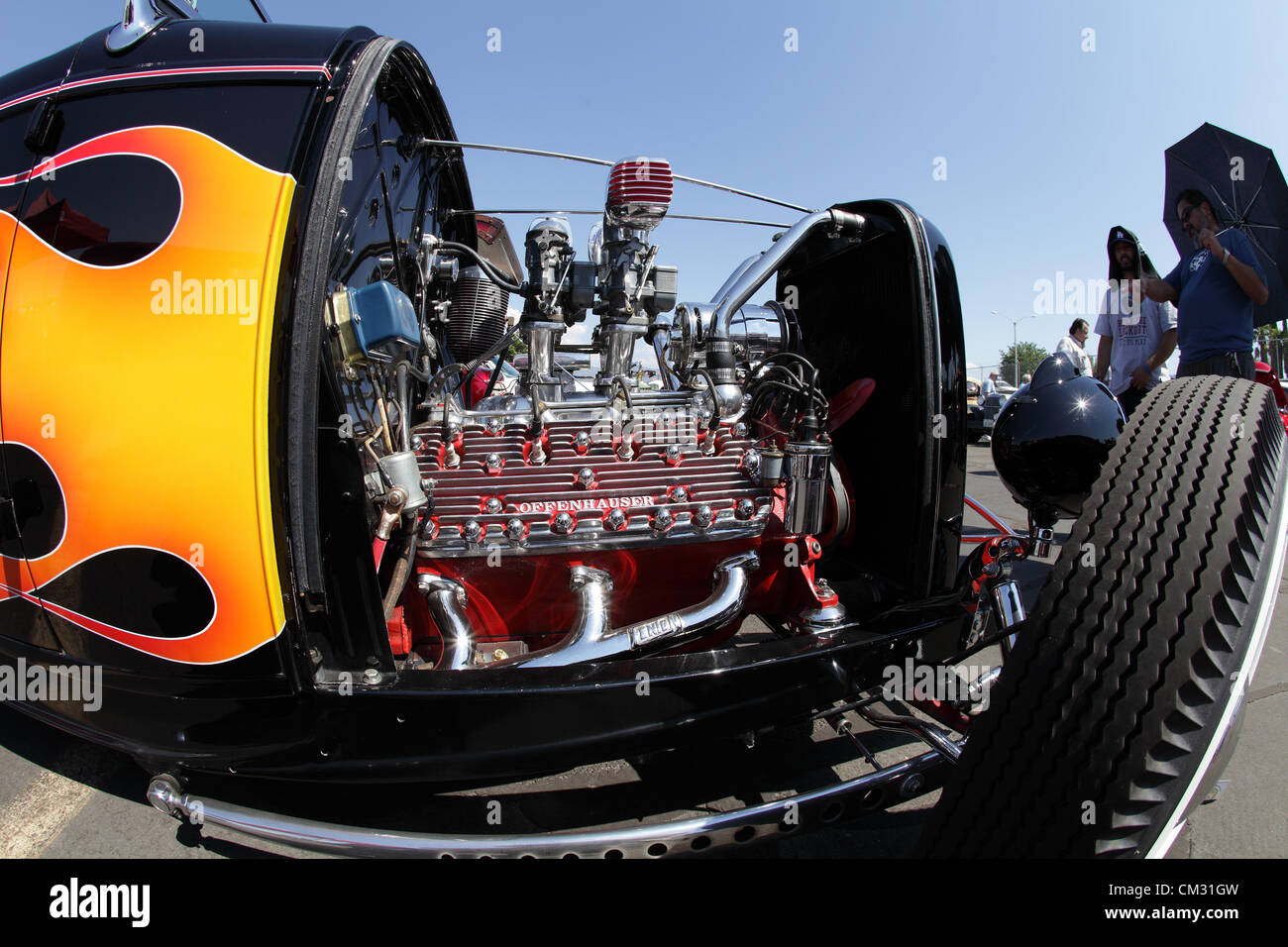 EL MONTE, CALIFORNIA, USA - SEPTEMBER 23, 2012 - A customized vintage ...