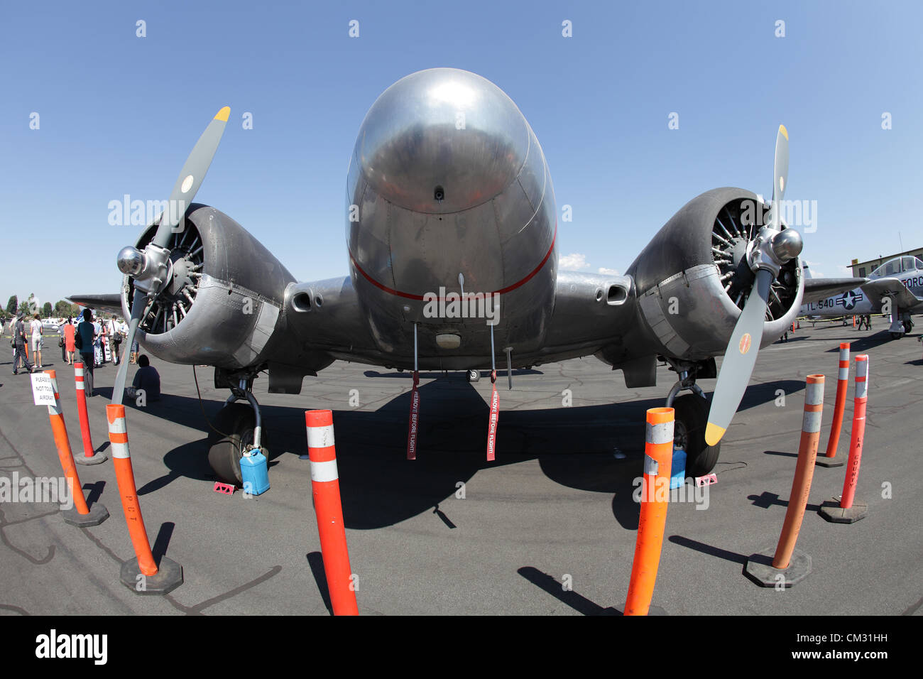 EL MONTE, CALIFORNIA, USA - SEPTEMBER 23, 2012 - A USAF Beech C-45 on ...
