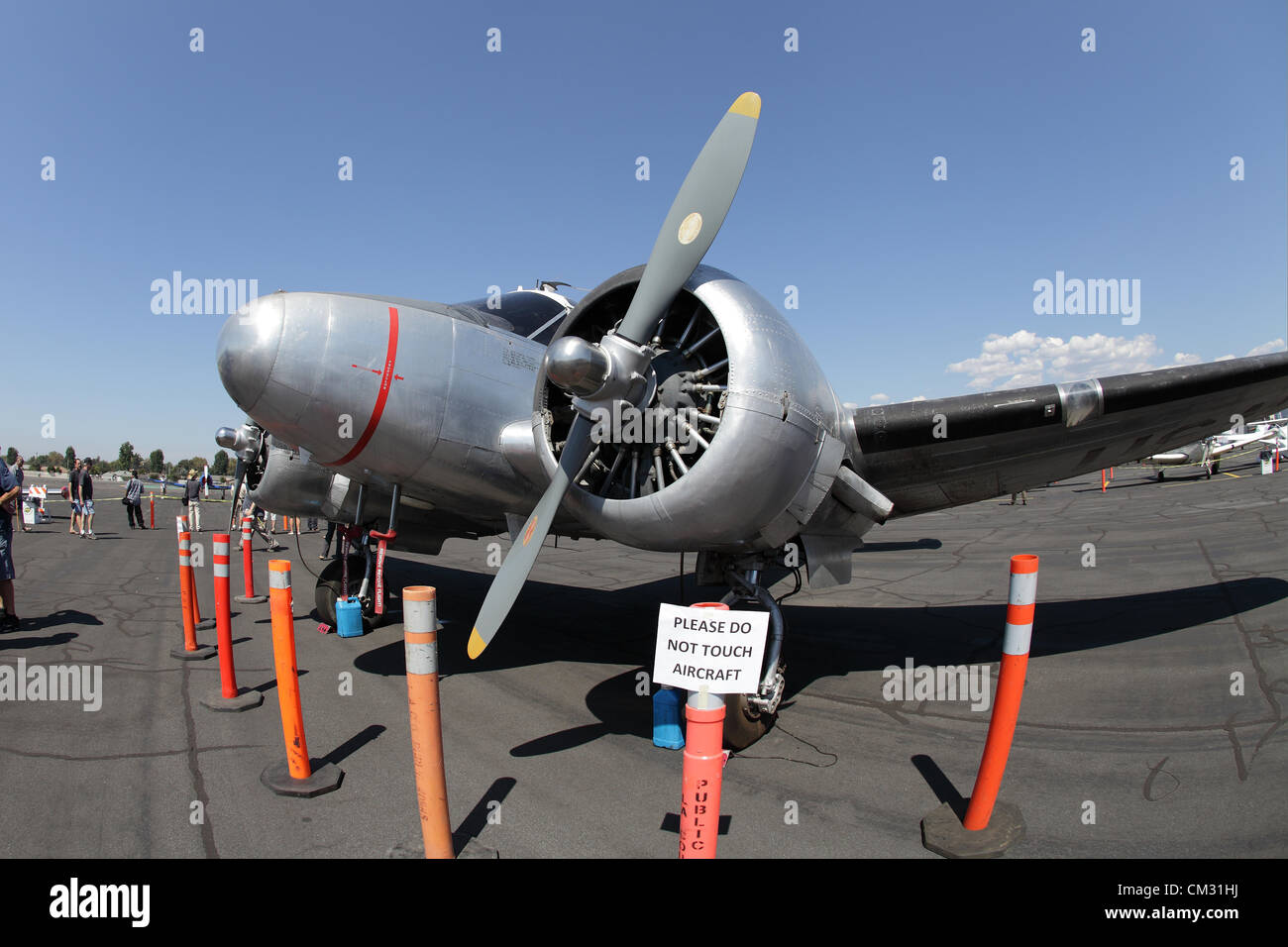 EL MONTE, CALIFORNIA, USA - SEPTEMBER 23, 2012 - A USAF Beech C-45 on ...
