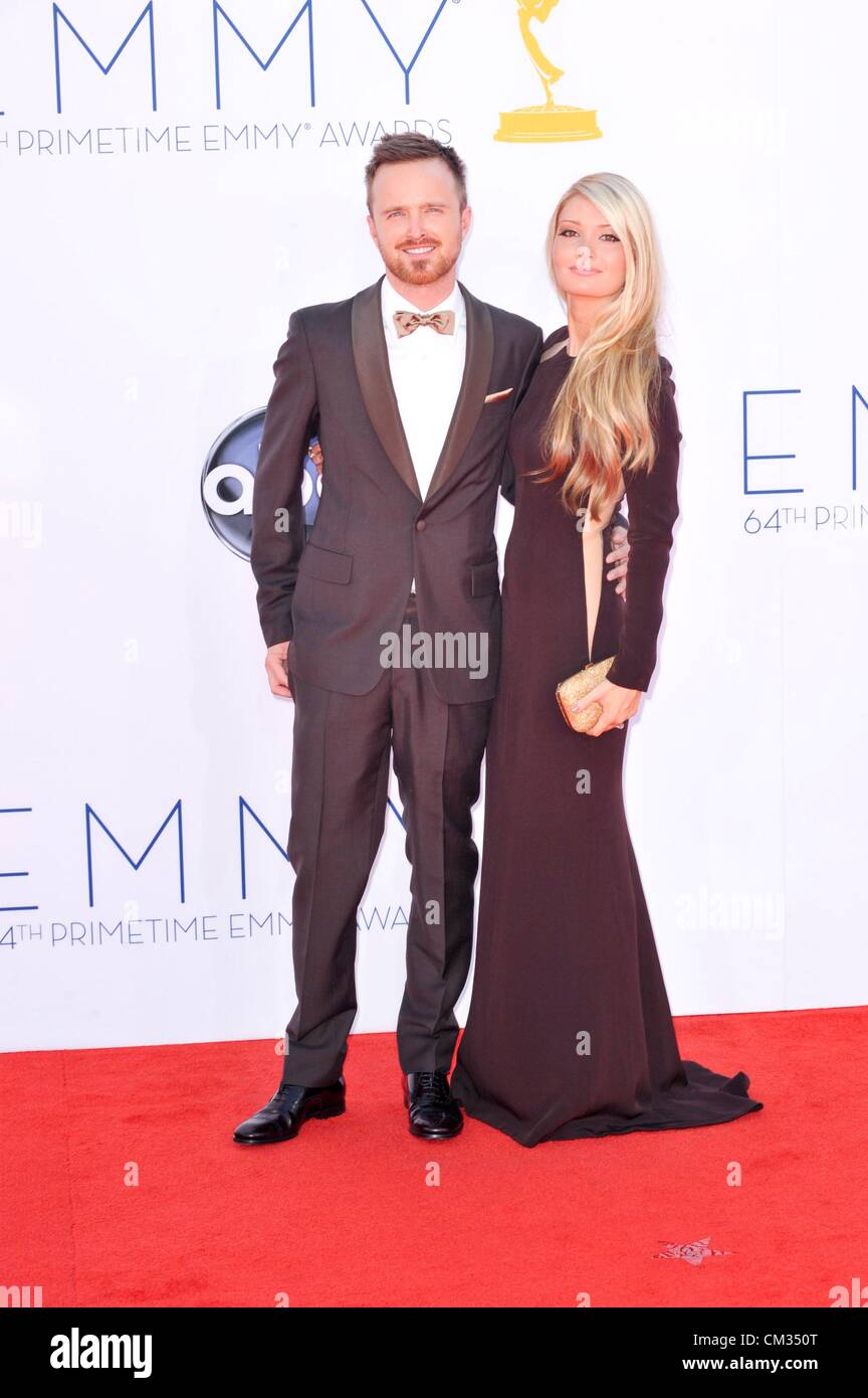 Lauren Parsekian Aaron Paul arrivals64th Primetime Emmy Awards ...