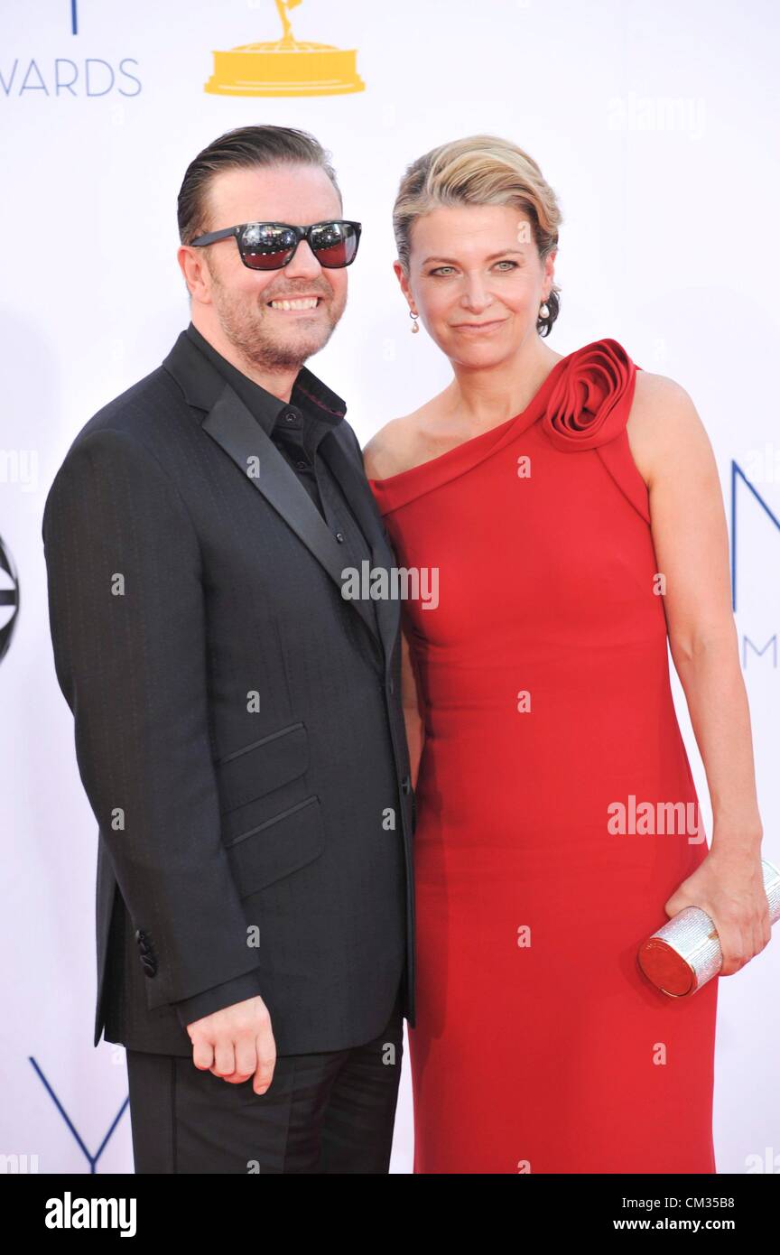 Ricky Gervais Jane Fallon arrivals64th Primetime Emmy Awards - ARRIVALS ...