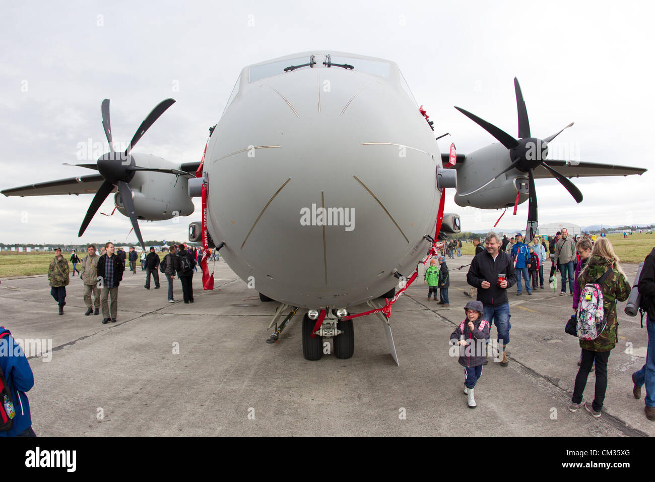 Transport airplane B-137 Hercules at the airport in Mosnov, Czech ...