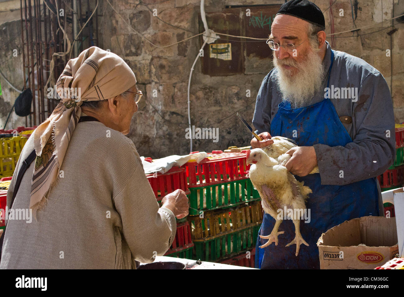 Traditional butcher, "Shochet", Deutsch, preserves the ancient ritual ...
