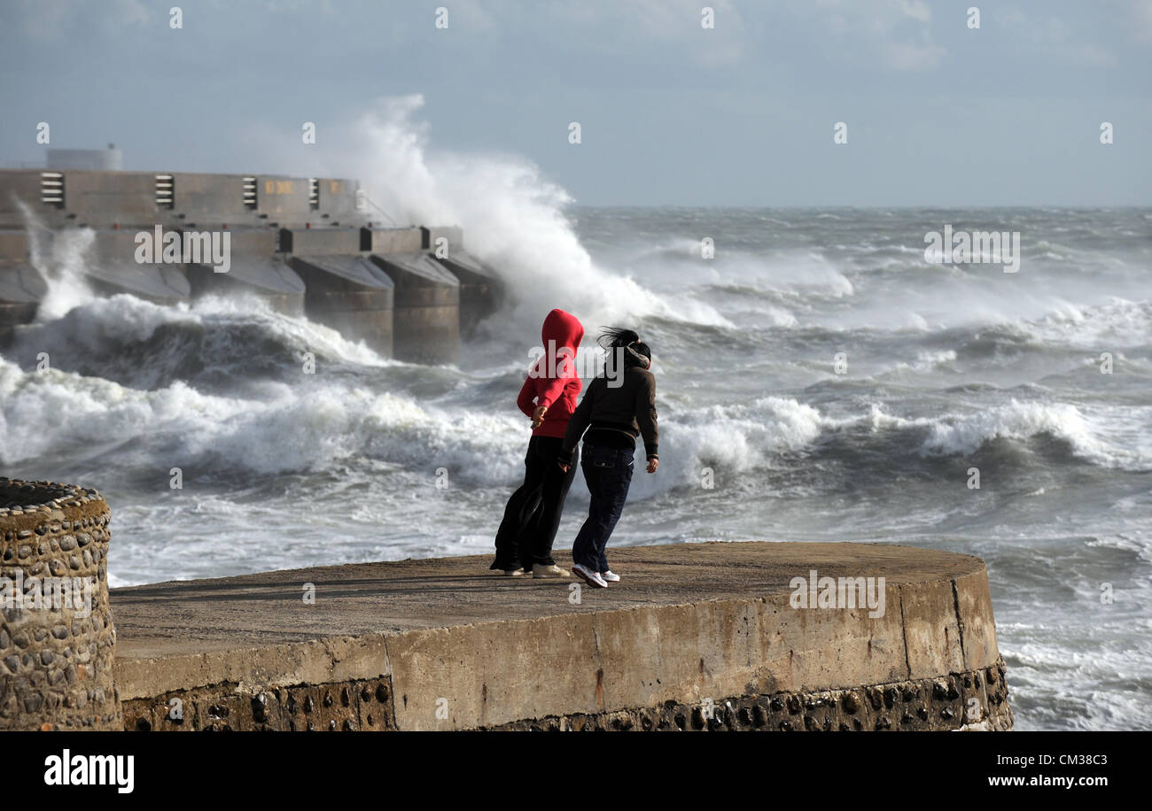 Standing against wind two people hi-res stock photography and images ...