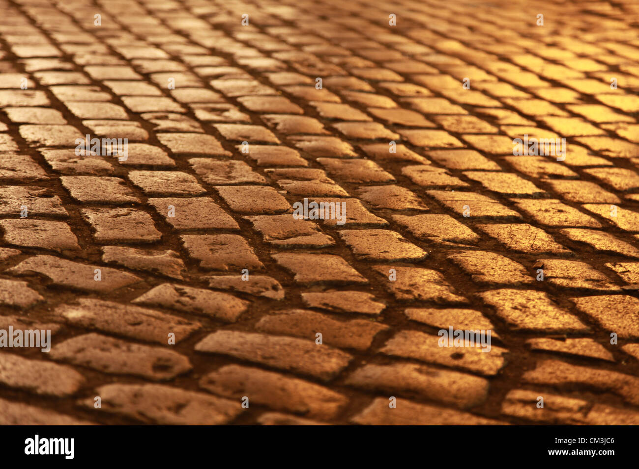 Sep. 10, 2012 - Brussels, Belgium - Cobbled stone streets (pavement ...