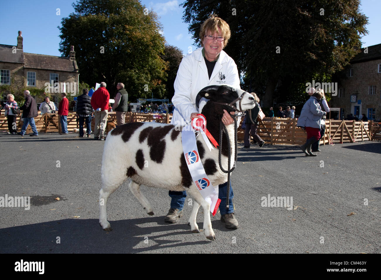 Mrs Black of York with her prize winning show Tup Bertha a small ...