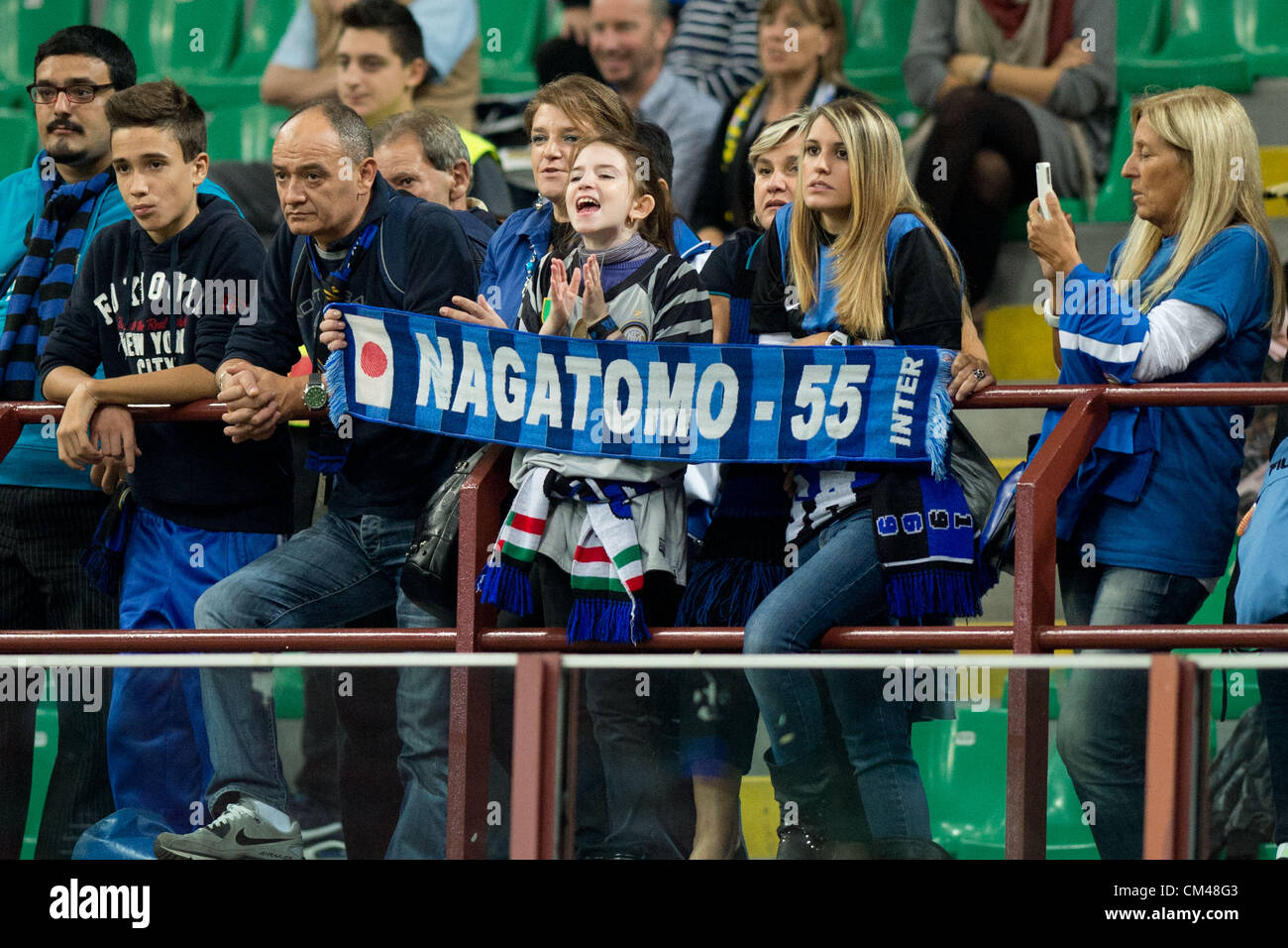 Inter fans, SEPTEMBER 30, 2012 - Football / Soccer : Inter fans with ...