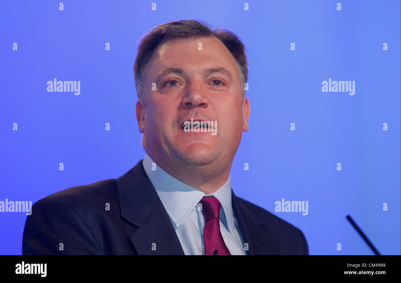 ED BALLS MP SHADOW CHANCELLOR OF THE EXCHE 01 October 2012 MANCHESTER ...