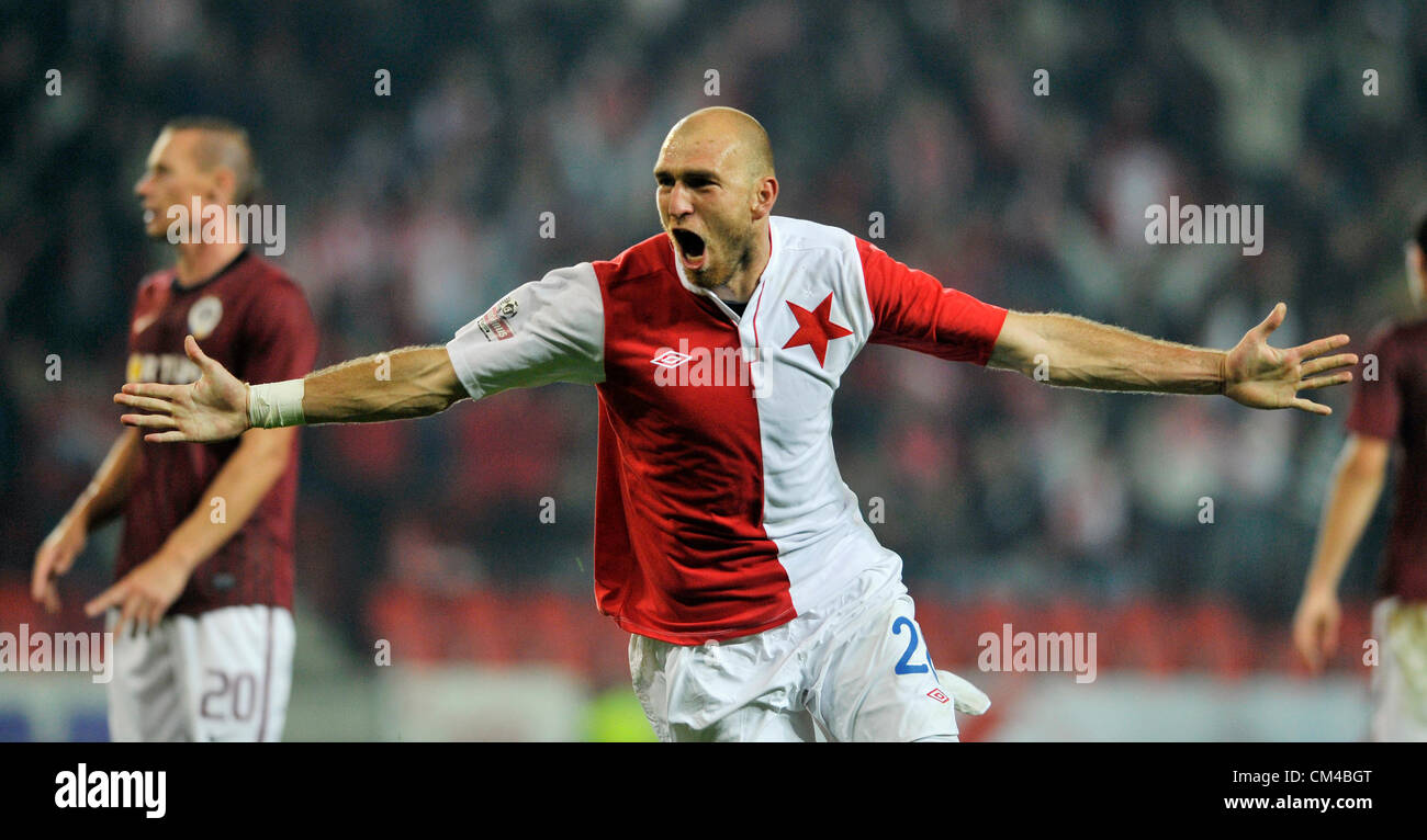 Czech soccer league, 9th round, Slavia Prague vs Sparta Prague on ...