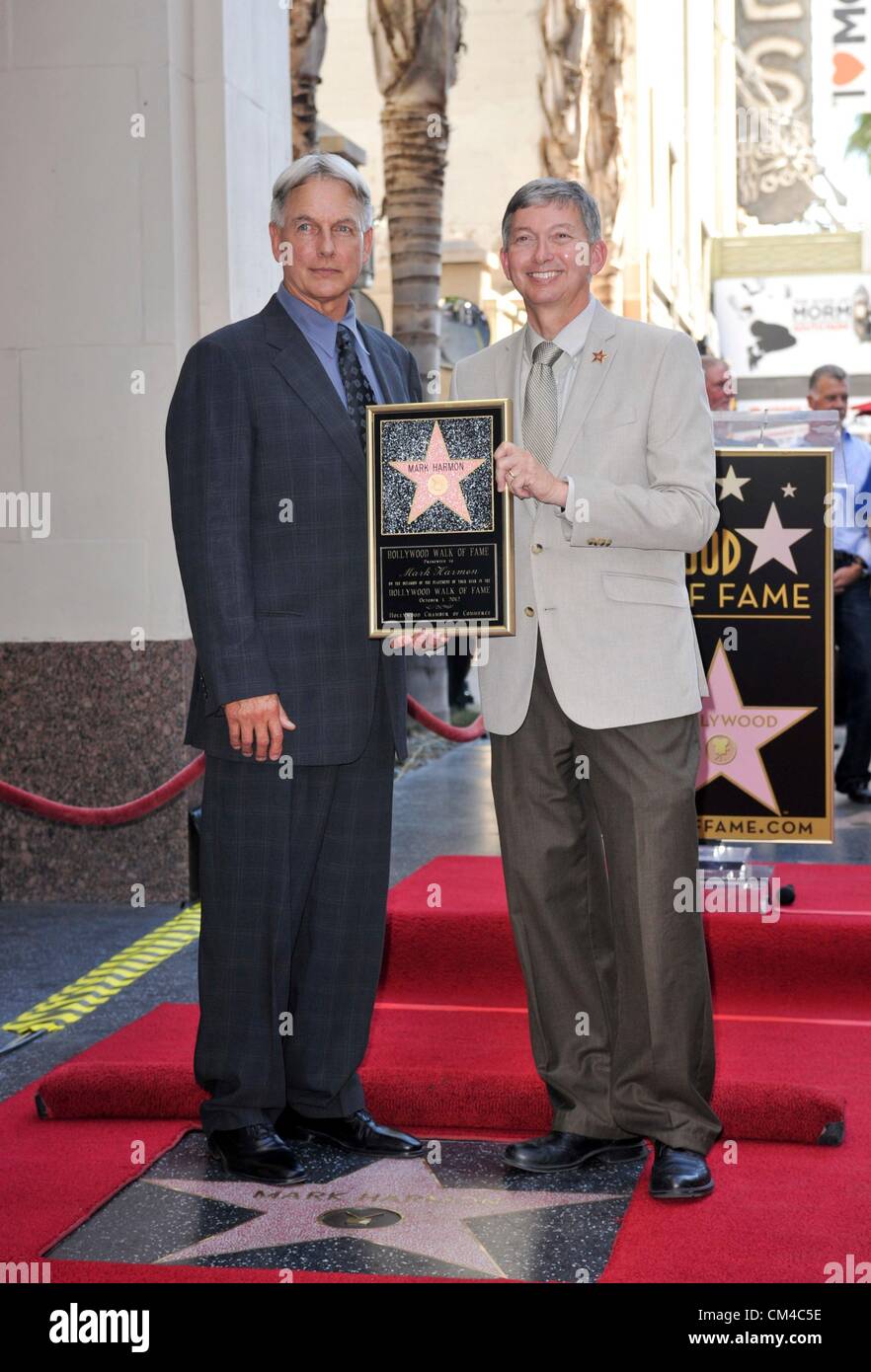 Mark Harmon, Leron Gubler at the induction ceremony for Star on the ...