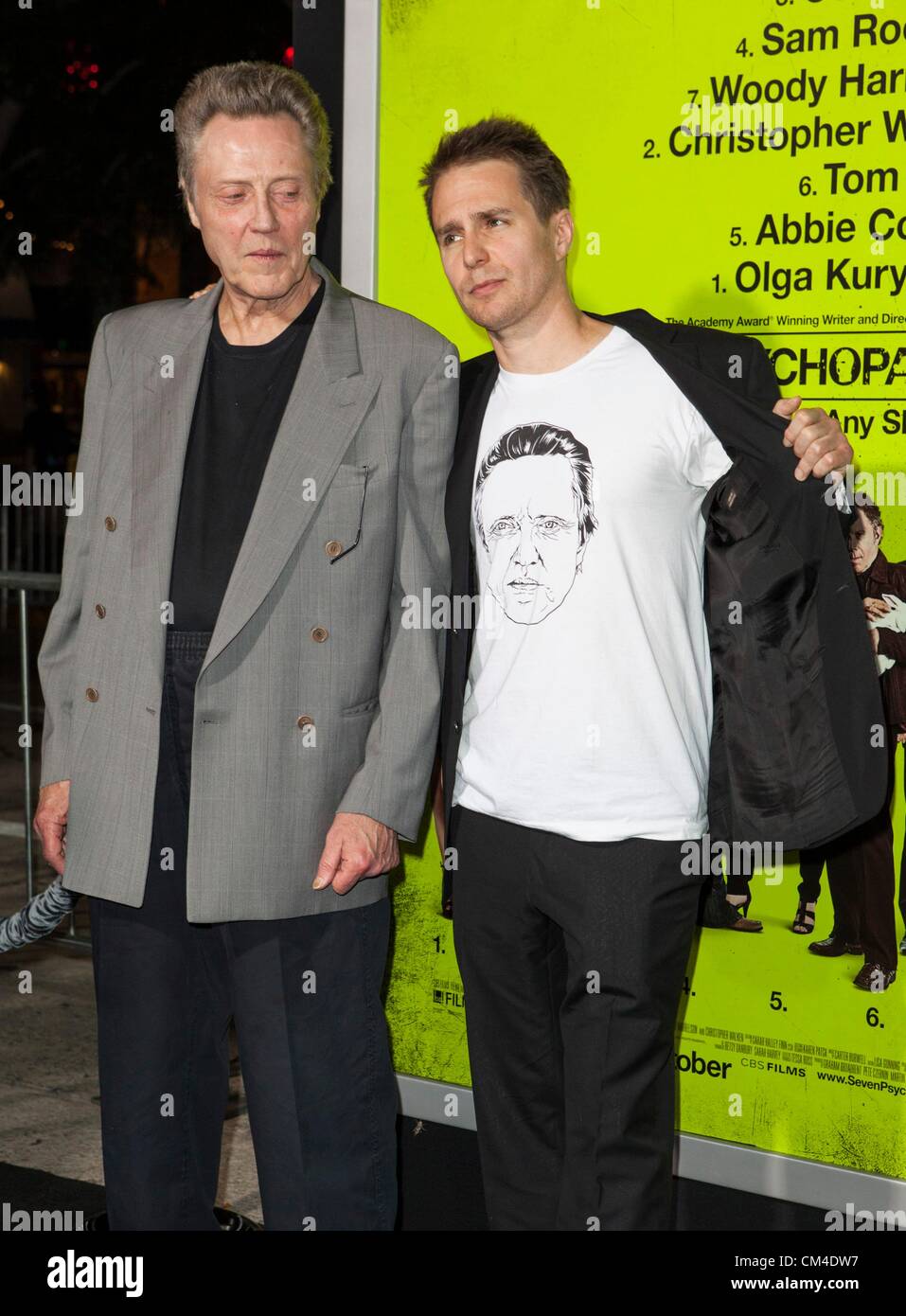 USA. Christopher Walken, Sam Rockwell at arrivals for SEVEN PSYCHOPATHS ...