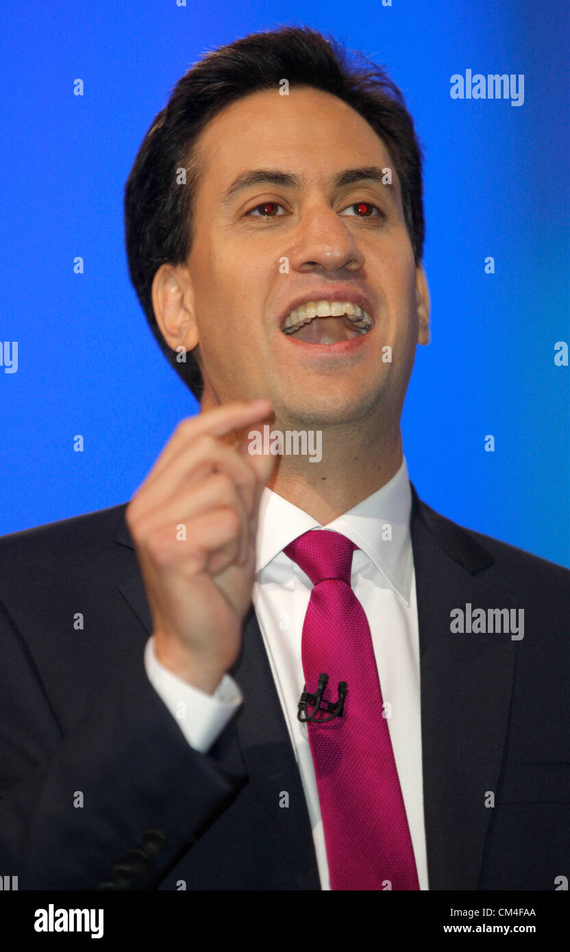 ED MILIBAND MP LABOUR PARTY LEADER 02 October 2012 MANCHESTER CENTRAL ...