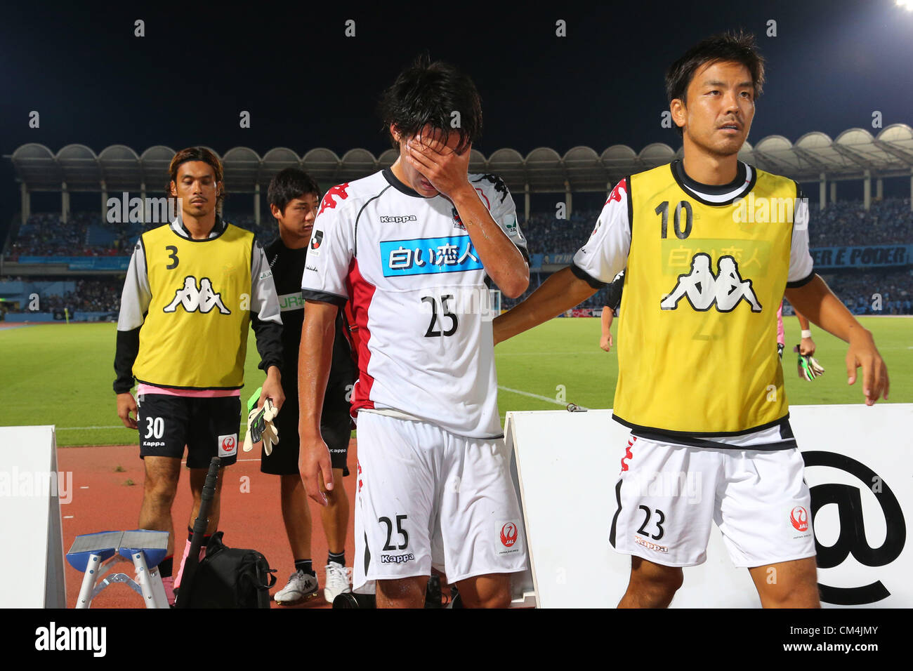 (L to R) Kazuki Kushibiki (Consadole), Hideo Oshima (Consadole), September 29, 2012 - Football ...