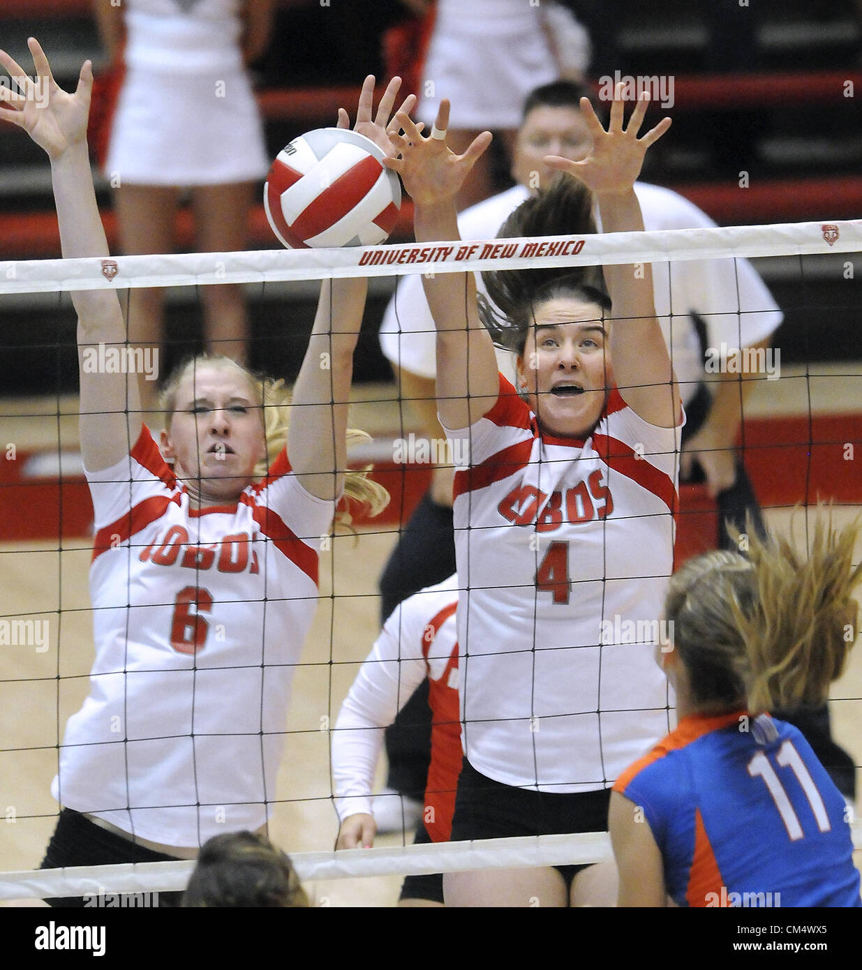 Oct. 4, 2012 - Albuquerque, NM, U.S. - UNM's #4 Lena Skipper and #6 ...