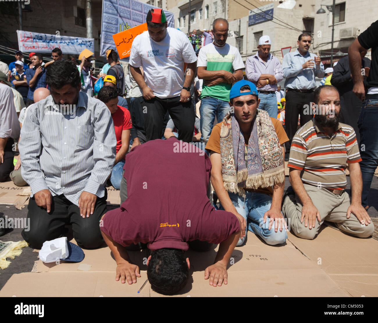 Amman, Jordan. 5th October 2012. Demonstrators attend pro-reform rally ...