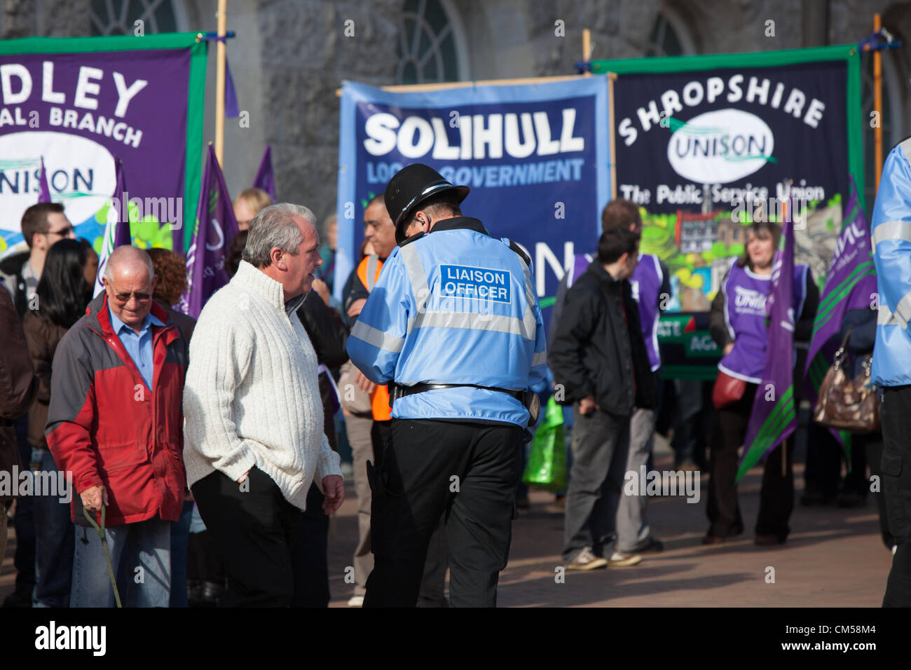 Police on duty during the TUC rally in Birmingham Stock Photo - Alamy