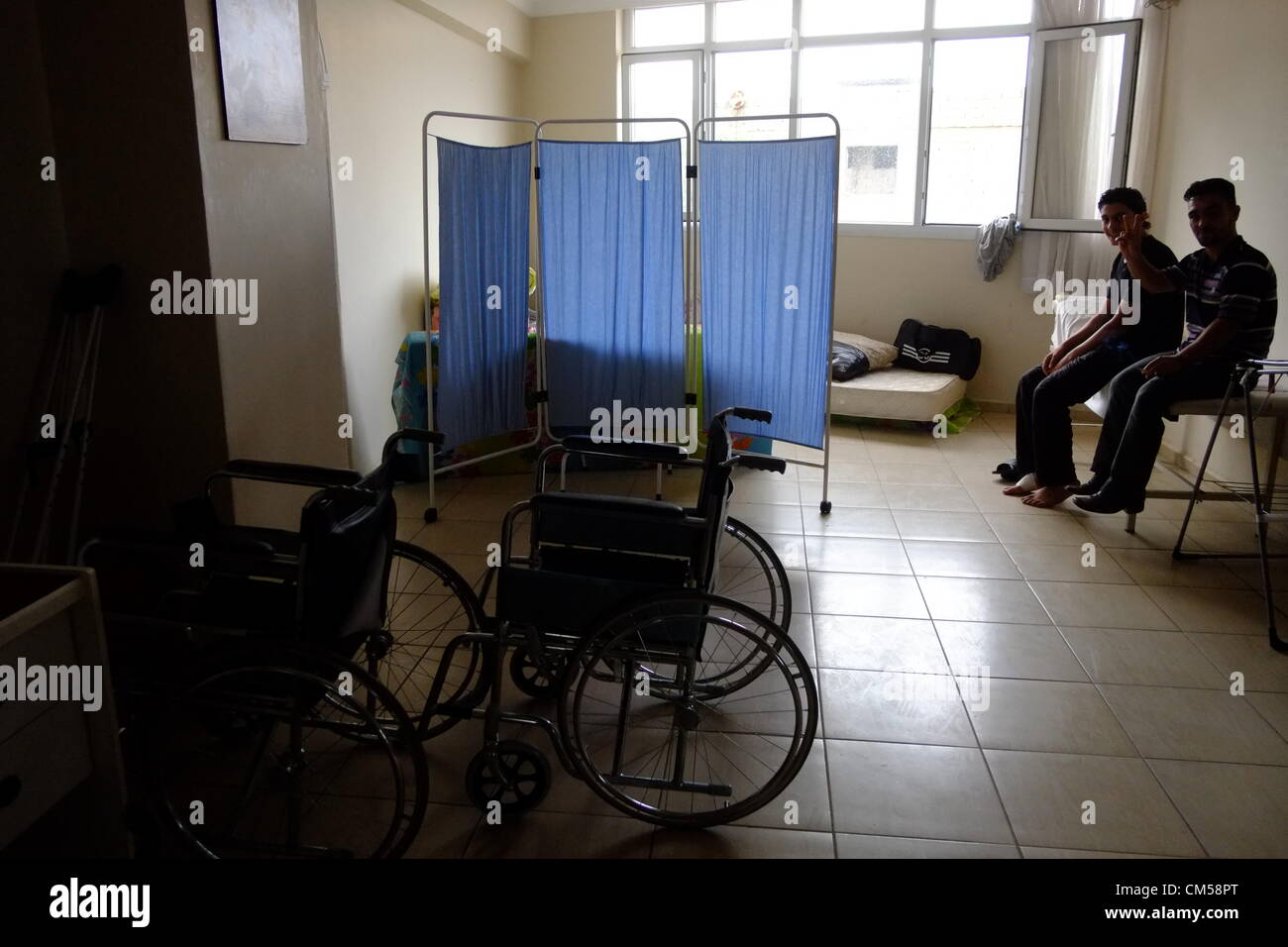 In a secret make shift hospital close to the Turkey and Syrian border a ...