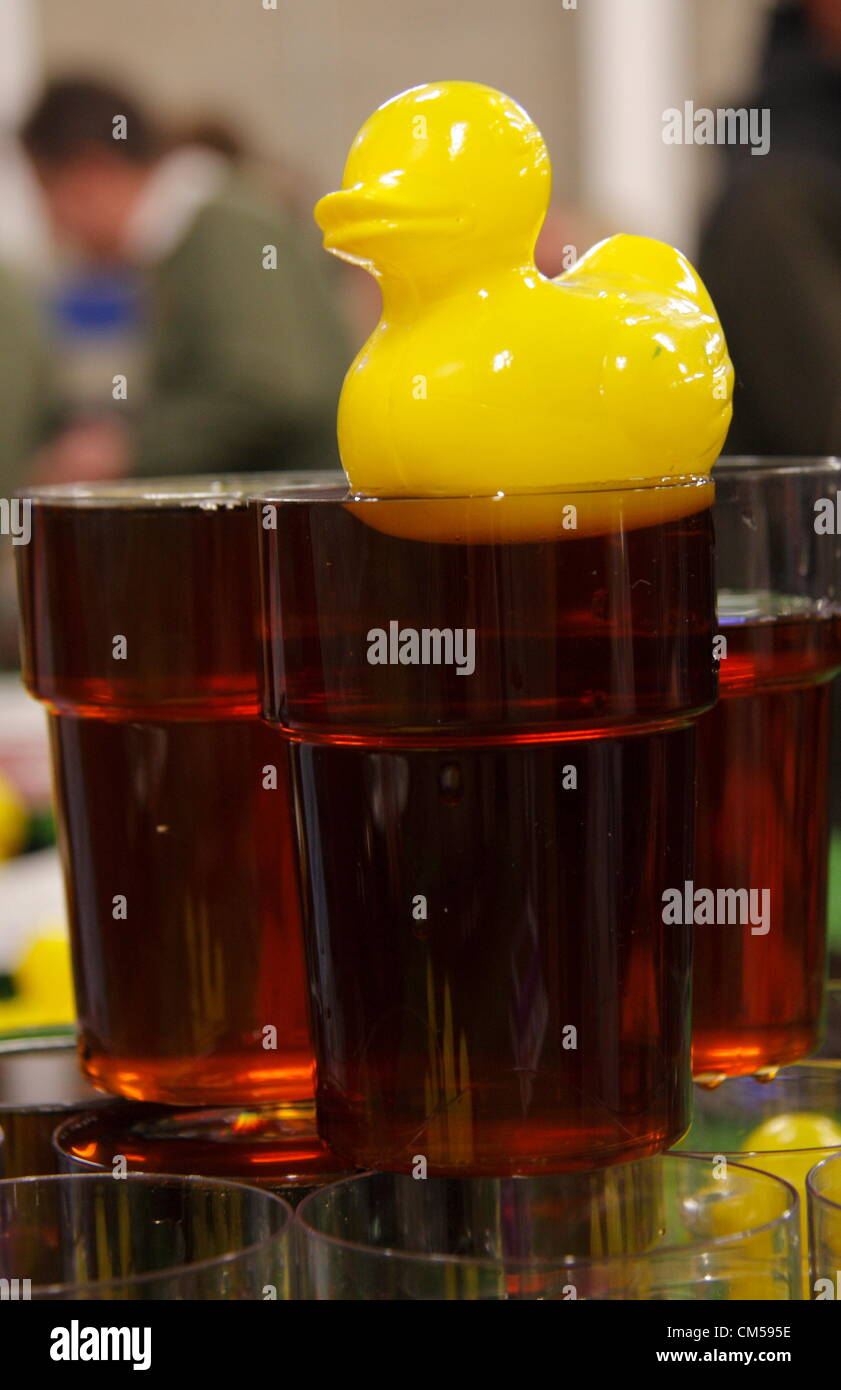 Plastic duck floating on real ale brewed by Derby's Dancing Duck ...