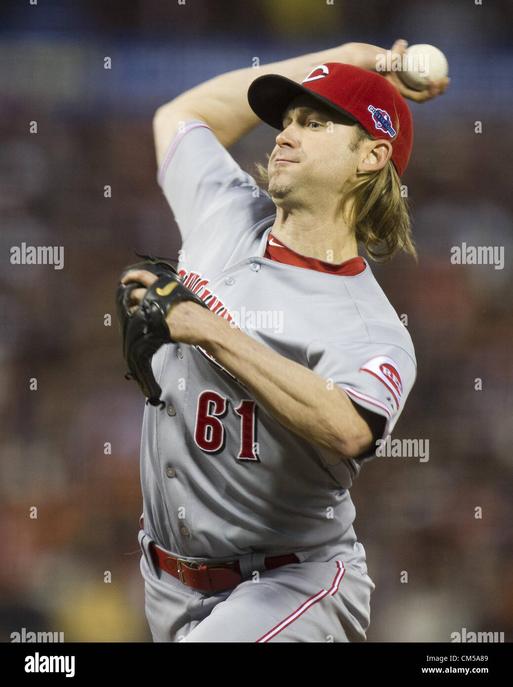 Oct. 7, 2012 - San Francisco, CA, USA - Cincinnati Reds starting ...