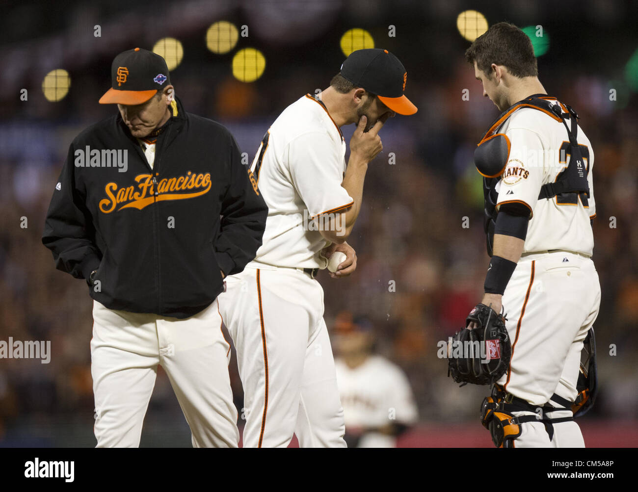 Oct. 7, 2012 - San Francisco, CA, USA - San Francisco Giants pitching ...