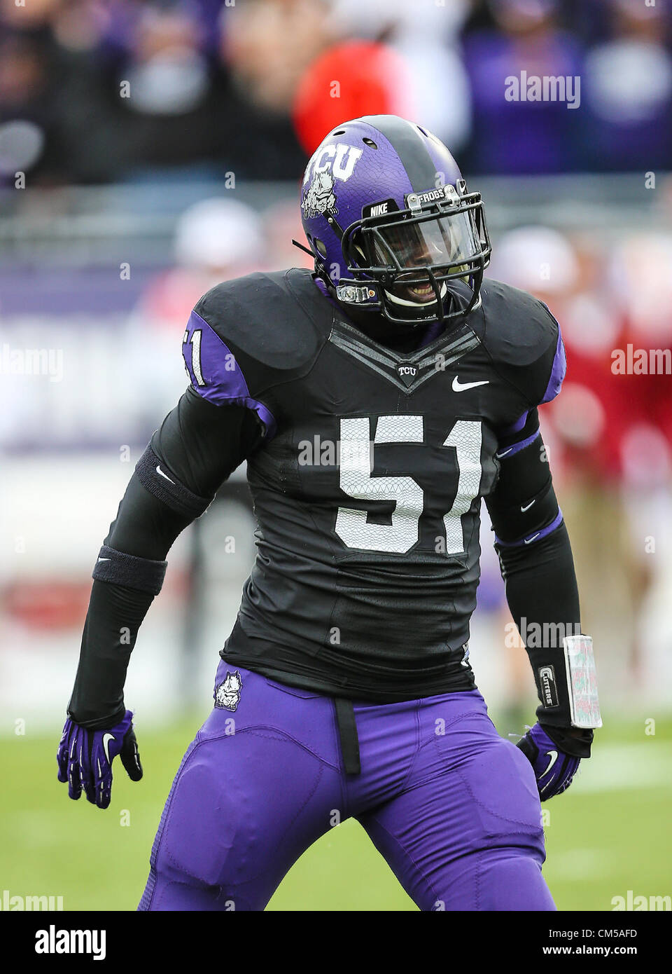 Oct. 6, 2012 - Arlington, Texas, U.S. - TCU Horned Frogs linebacker ...