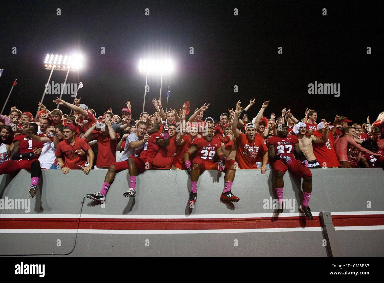 Oct. 6, 2012 - Raleigh, North Carolina, USA - NC State fans and players ...