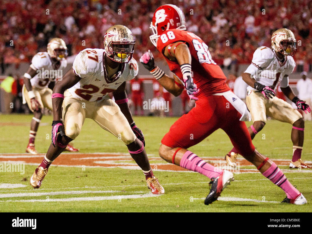 Oct. 6, 2012 - Raleigh, North Carolina, USA - FSU CB XAVIER RHODES (27 ...
