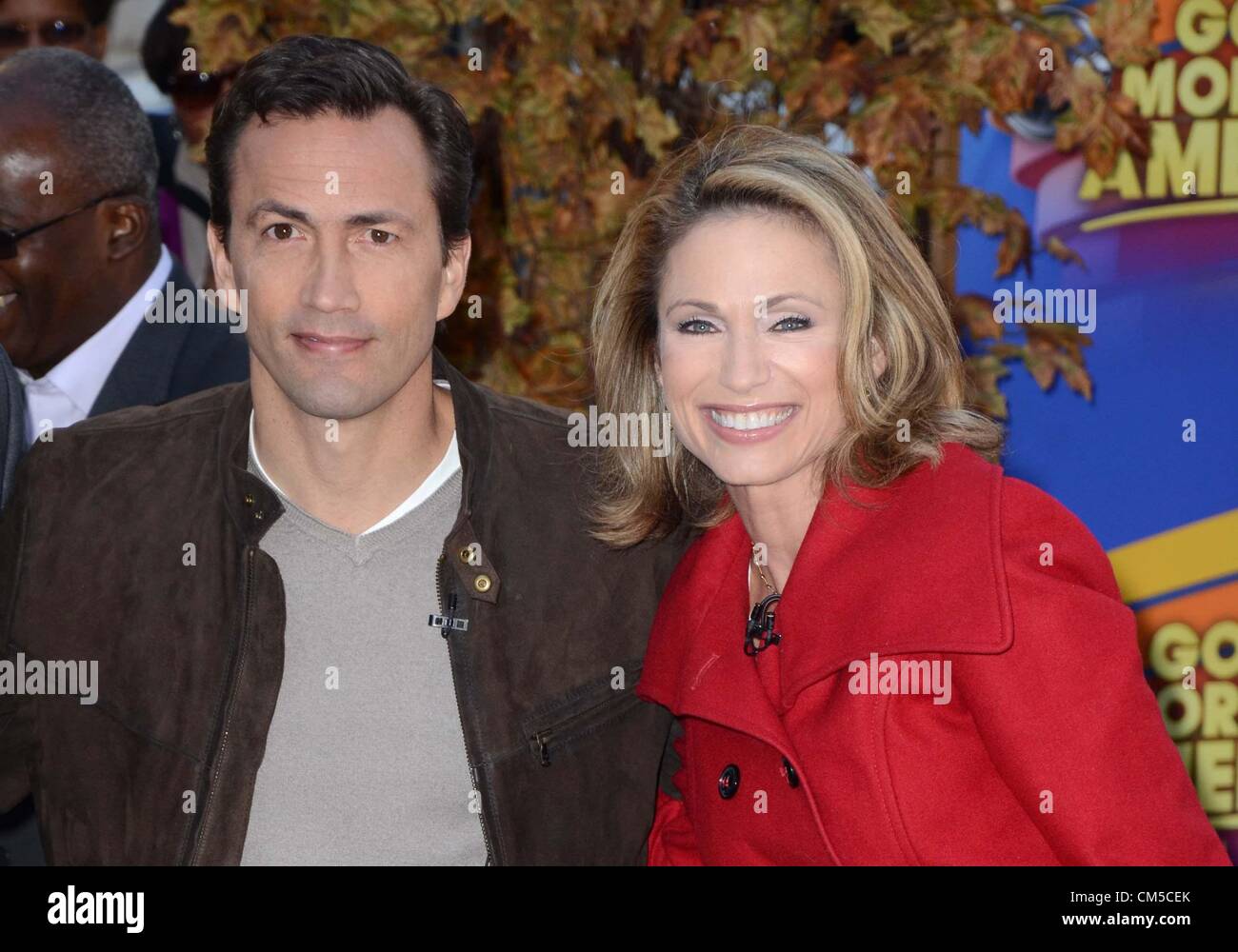 New York, USA. 8th October 2012. Andrew Shue, Amy Robach (arriving at ...