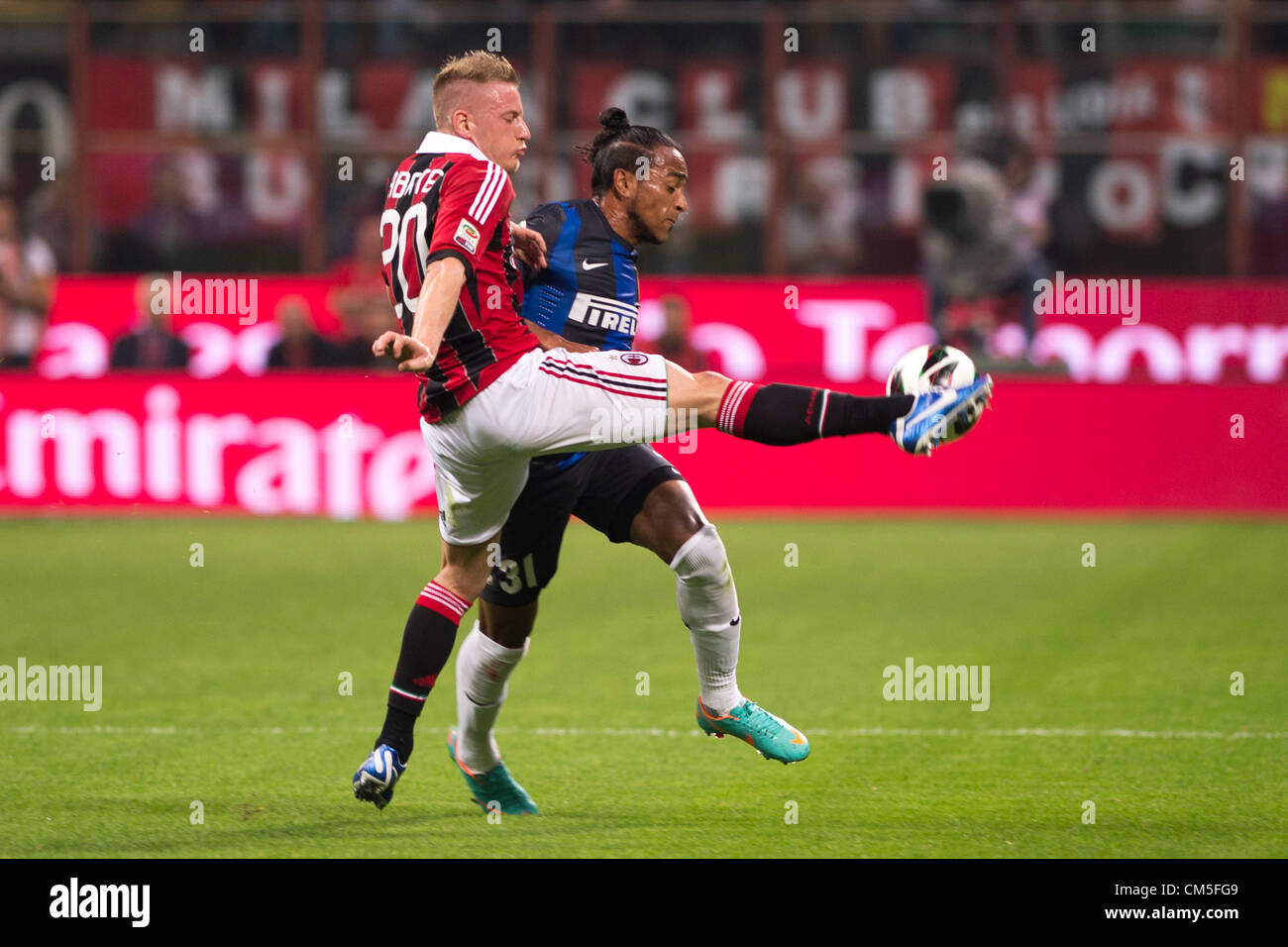 Ignazio Abate (Milan), Alvaro Pereira (Inter), OCTOBER 7, 2012 ...