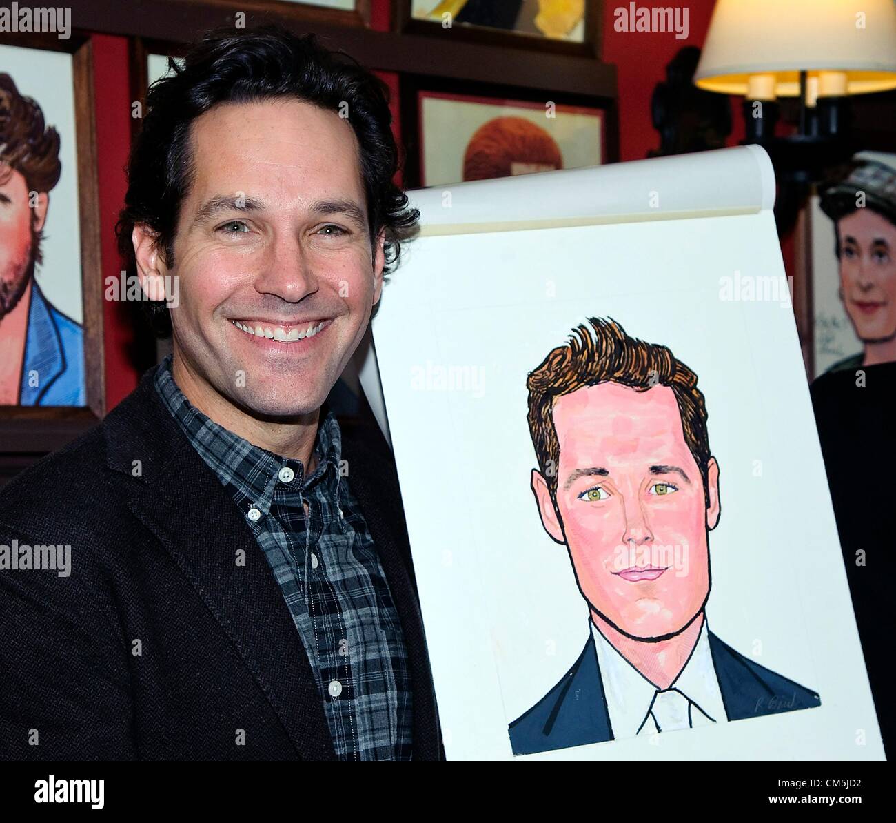 New York, USA. 9th October 2012. Paul Rudd inside for Caricature ...