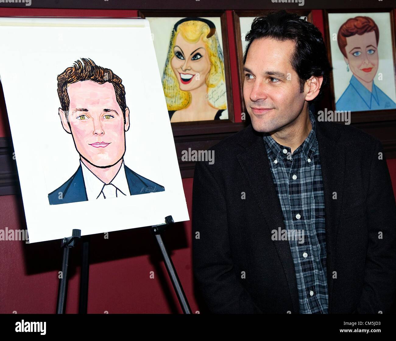 New York, USA. 9th October 2012. Paul Rudd inside for Caricature ...