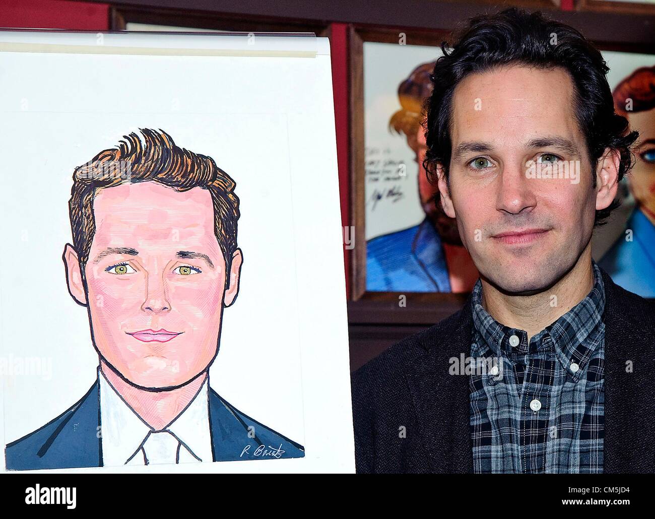 New York, USA. 9th October 2012. Paul Rudd inside for Caricature ...