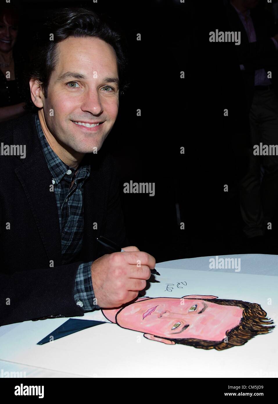 New York, USA. 9th October 2012. Paul Rudd inside for Caricature ...