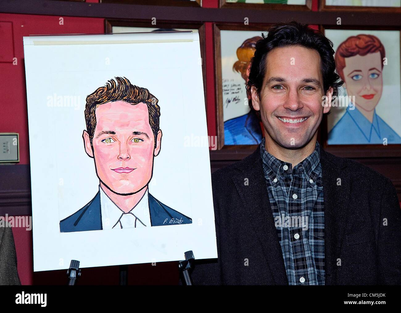 New York, USA. 9th October 2012. Paul Rudd inside for Caricature ...
