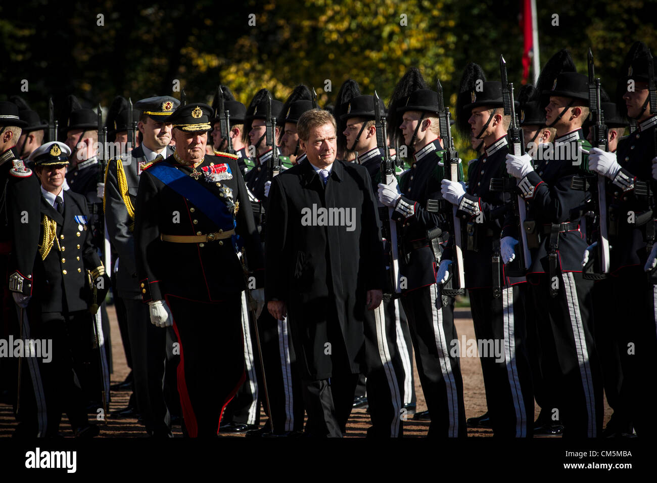 Oslo, Norway. 10/10/2012. The Finnish president Sauli Niinsto and The ...