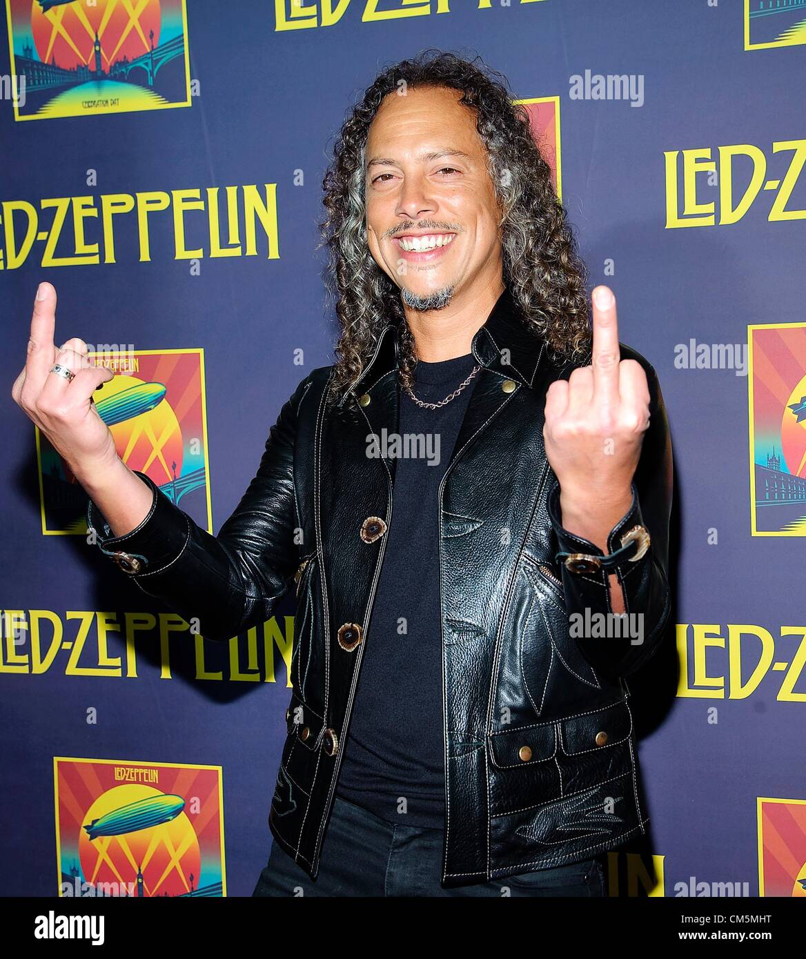 New York, USA. 9th October 2012. Kirk Hammett at arrivals for Led ...