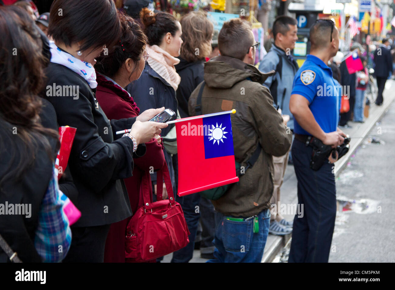 New York, NY, USA - October 10, 2012: Taiwanese National Day parade in the streets of Chinatown ...