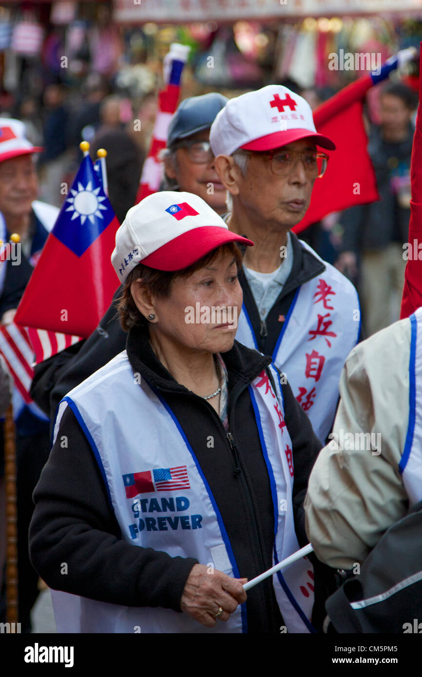 New York, NY, USA - October 10, 2012: ROC veterans at the Taiwanese National Day parade in the ...