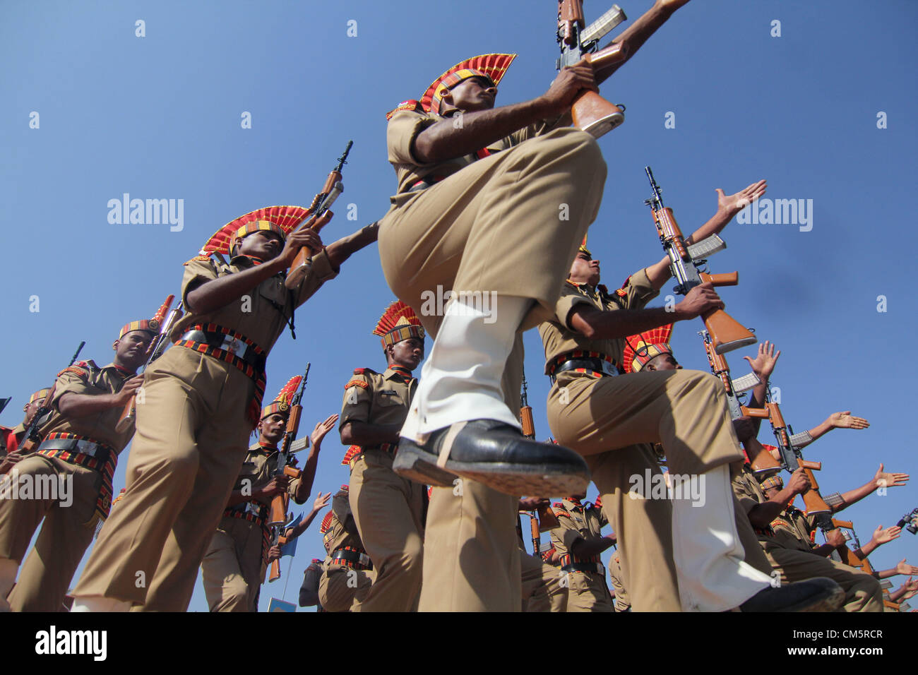 Oct. 11, 2012 - Indian Border Security Force (BSF) soldiers take part ...