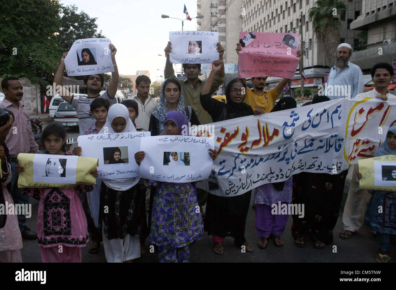 Activists of Youth and Women Development Organization chant slogans ...