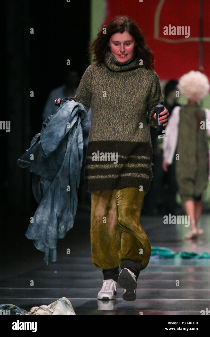 Zagreb, Croatia. 12th October 2012. Designer Ivana Popović walks on ...