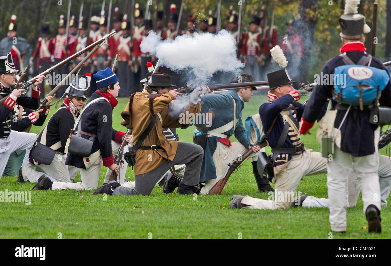 American infantry soldiers fire on the British Saturday October 13th in ...