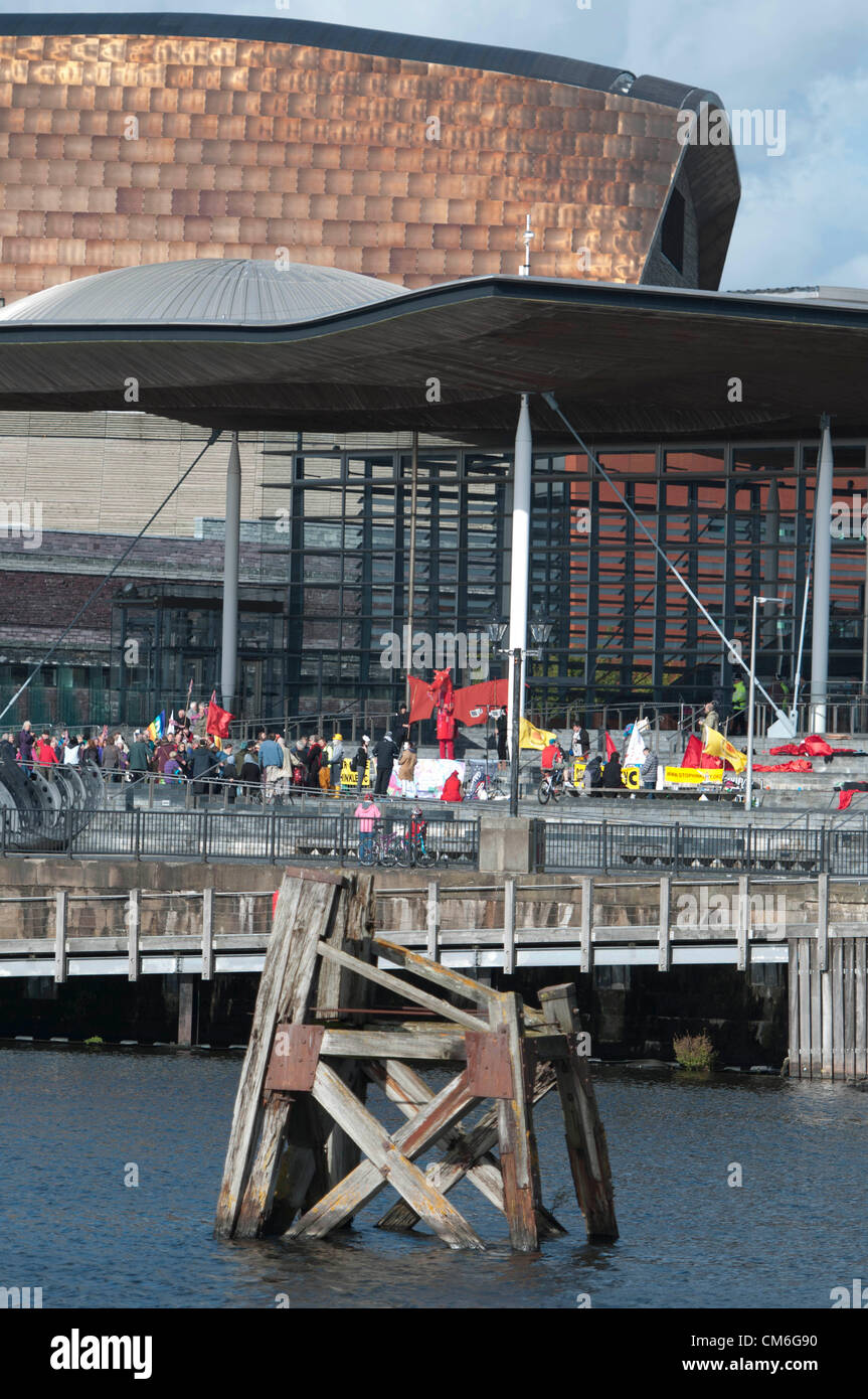 16th October 2012 - Cardiff Bay - UK : CND supporters taking part in a ...
