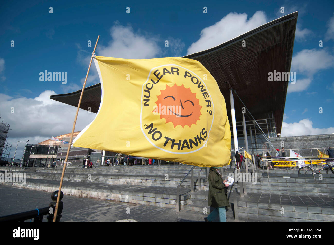 16th October 2012 - Cardiff Bay - UK : CND supporters taking part in a ...